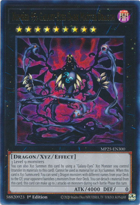 Number 95: Galaxy-Eyes Dark Matter Dragon - MP25-EN300 - Ultra Rare 1s ...