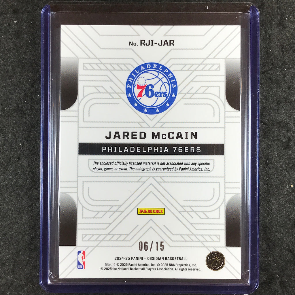 2024-25 Obsidian JARED MCCAIN Rookie Patch Ink Auto Hot Springs Flood ...