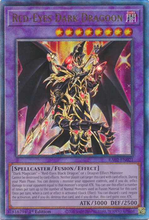 ULTIMATE RARE Red-Eyes Dark Dragoon - RA02-EN021 - 1st Edition – Cherry ...