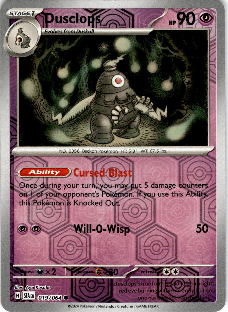 Dusclops - 019/064 - Reverse Holo Shrouded Fable – Cherry Collectables