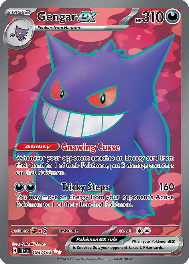 FULL ART Gengar ex - 193/162 - Ultra Rare Temporal Forces – Cherry ...