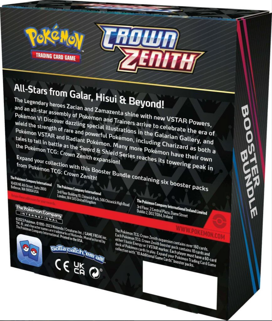 Pokemon TCG Crown Zenith Booster Bundle Set – Cherry Collectables