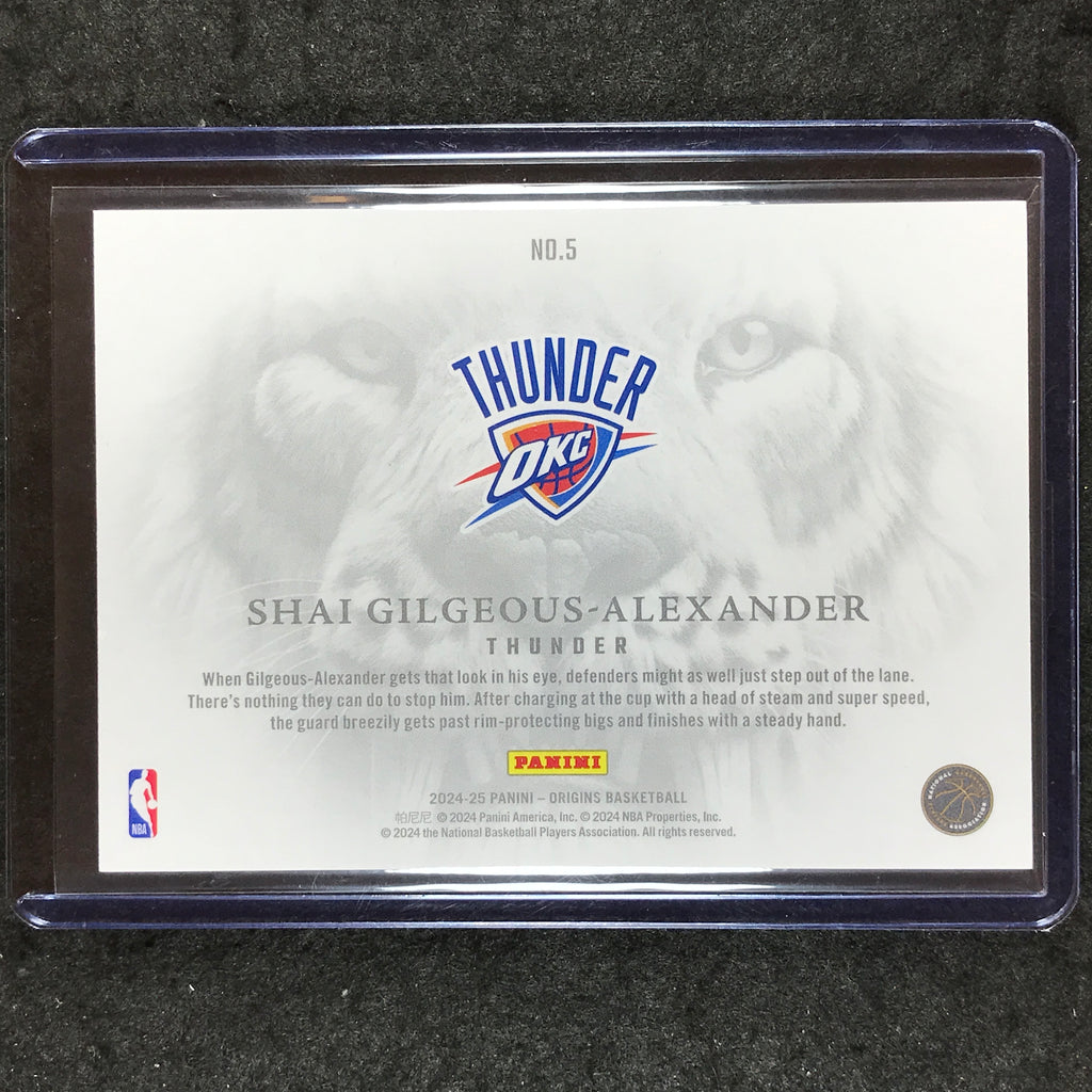 2024-25 Origins SHAI GILGEOUS-ALEXANDER Saber Tooth Tiger Eyes SSP #5 ...