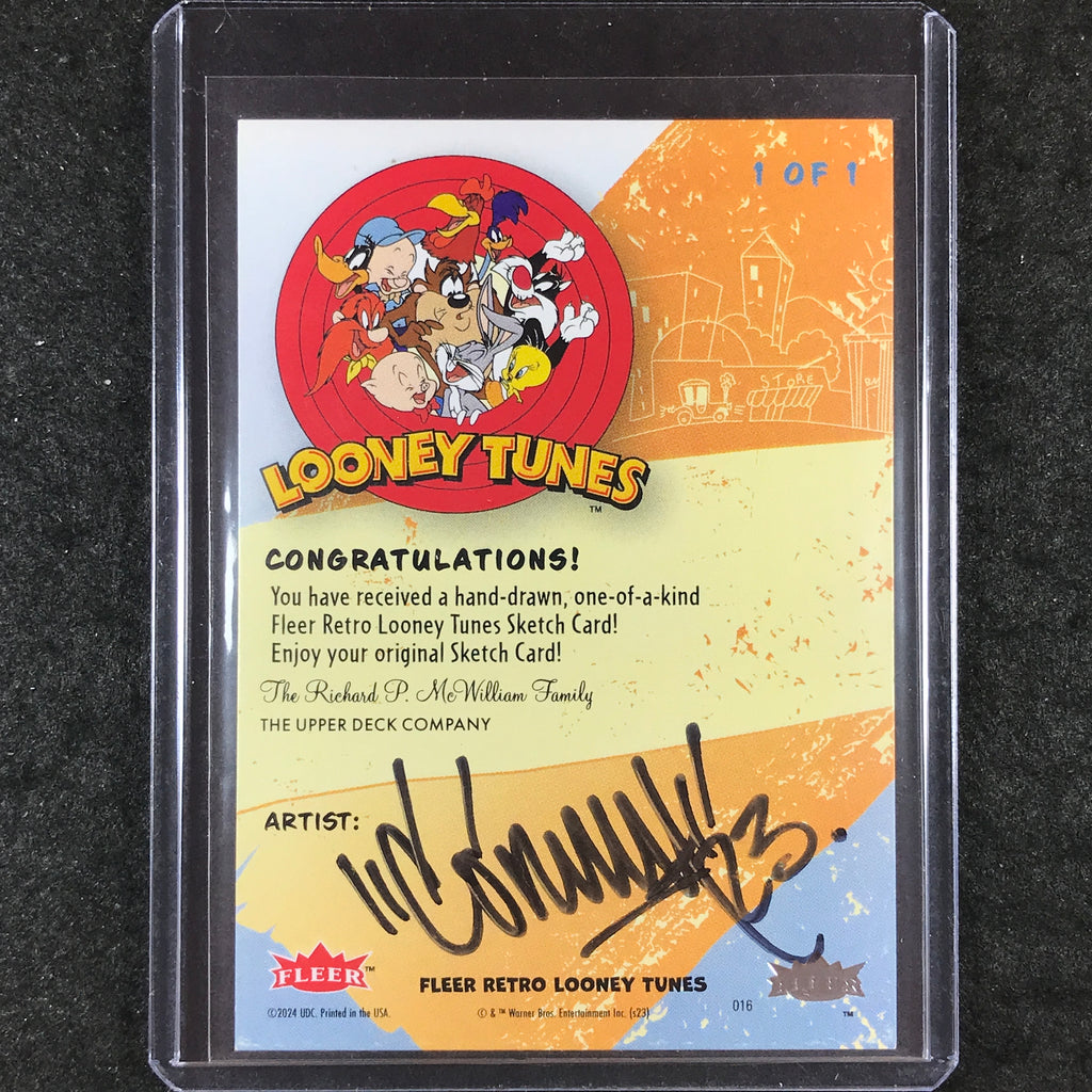 2024 Fleer Retro Looney Tunes TASMANIAN DEVIL Artist Sketch 1/1 RENE C ...