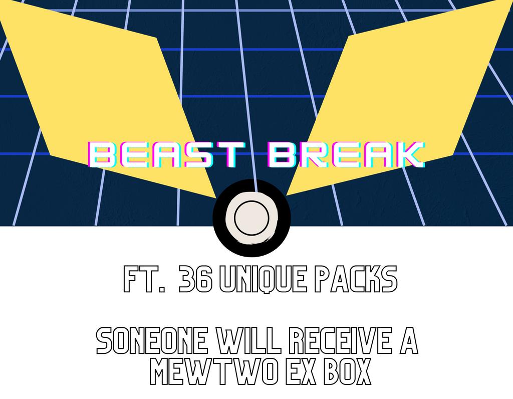 Beast Break - 36 Unique Pack Pokemon Break + Mewtwo EX Box Bonus #2888 ...