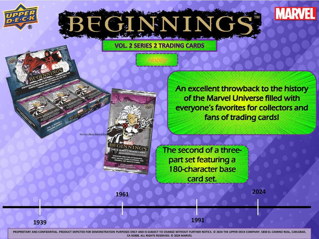 2024 Upper Deck Marvel Beginnings Volume 2 Series 2 Hobby Box | Gold ...