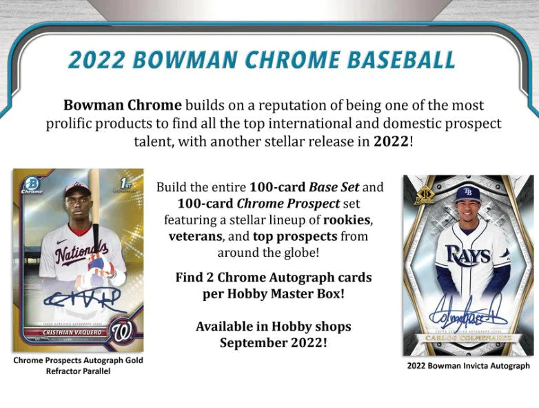 2022 Bowman Chrome Hobby 1-Box Break #22075 (Giveaway Reds) - Team Bas ...
