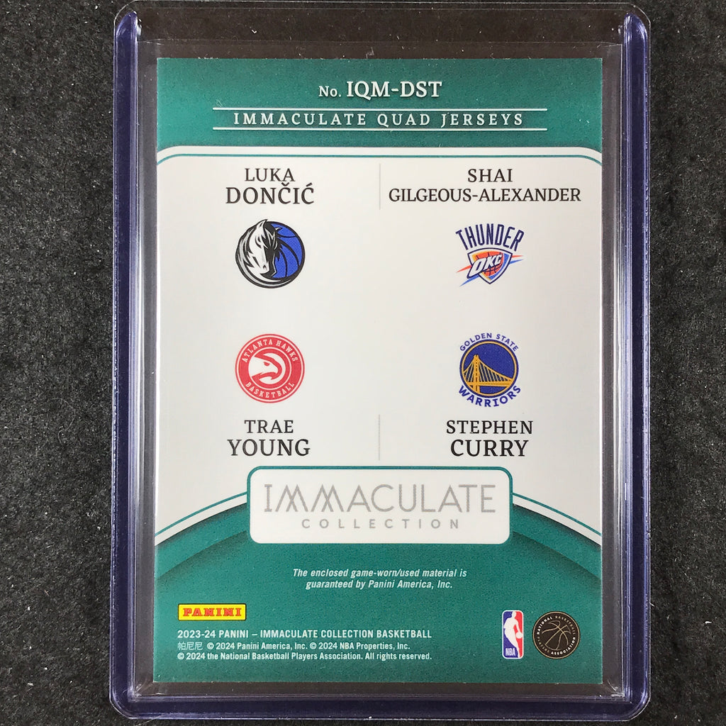 2023-24 Immaculate DONCIC SHAI YOUNG CURRY Quad Jersey 84/99 – Cherry ...