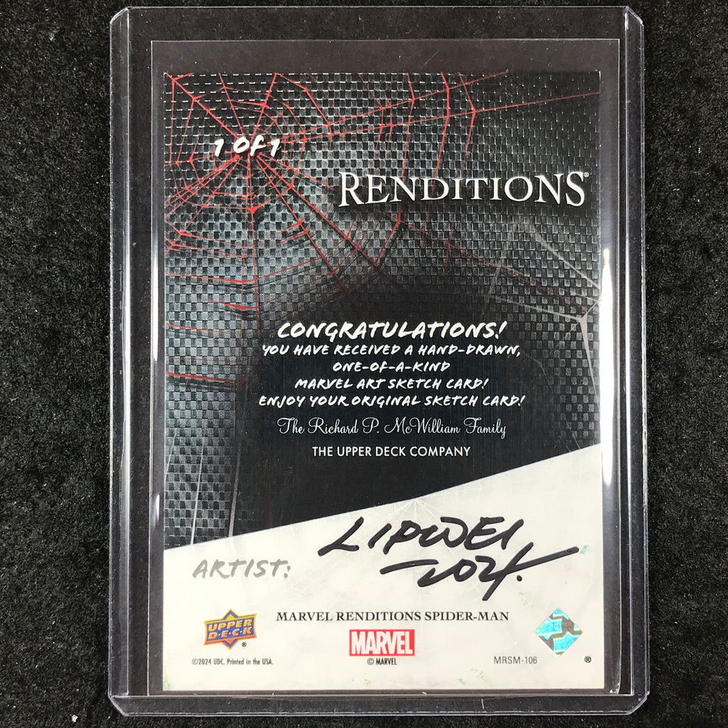 2024 Marvel Renditions Spider-Man SPIDER-MAN NOIR Artist Sketch LIPWEI ...