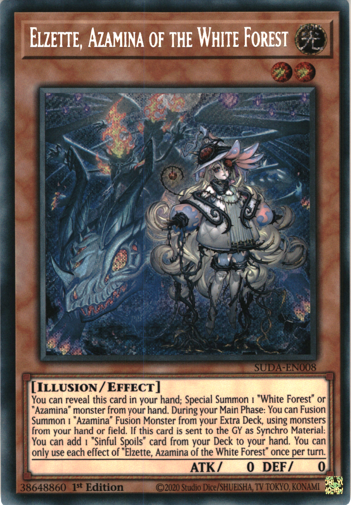 Elzette, Azamina of the White Forest - SUDA-EN008 - Secret Rare 1st Ed – Cherry Collectables