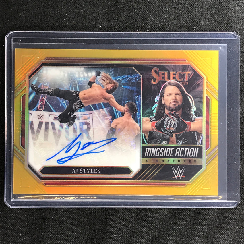 2023 Select Wwe Aj Styles Ringside Action Signatures Auto Gold Prizm 7 ...