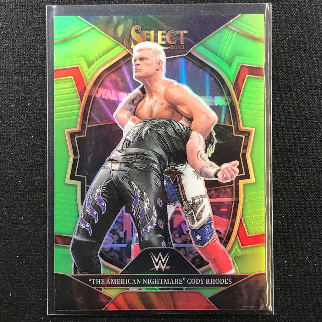 2023 Select WWE "THE AMERICAN NIGHTMARE" CODY RHODES Concourse Neon Gr ...