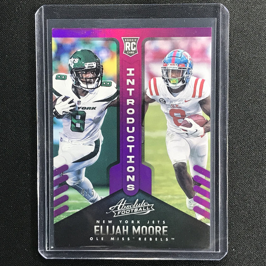 2021 Absolute Elijah Moore Introductions Rookie Spectrum Purple 4/5 ...
