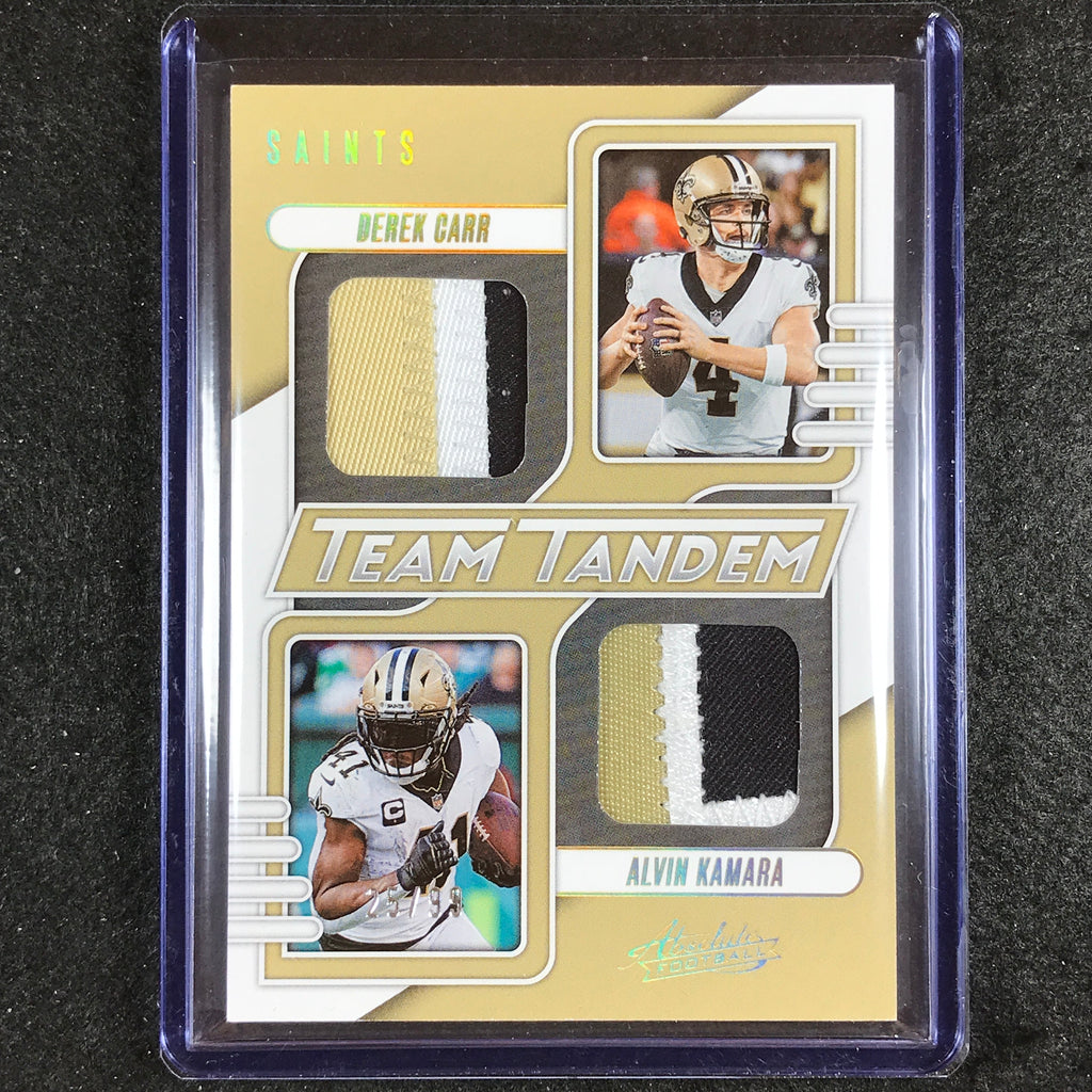 2023 Absolute Football Derek Carr Alvin Kamara Team Tandem Dual Patch ...