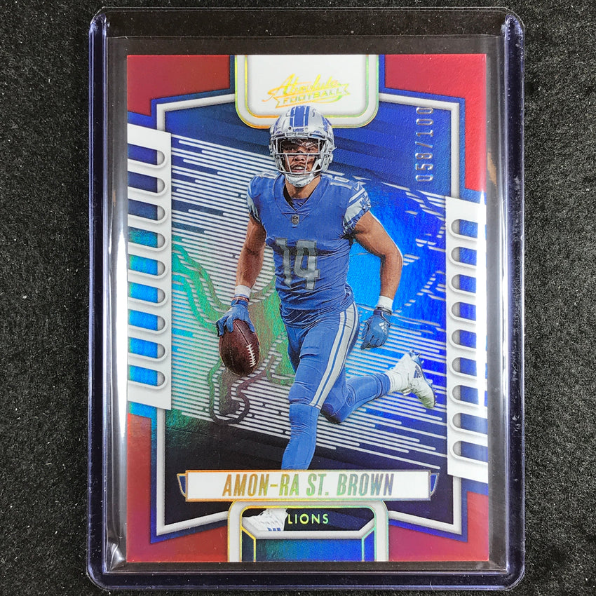 2023 Absolute Football AMON-RA ST. BROWN Base Red Spectrum 58/100 ...