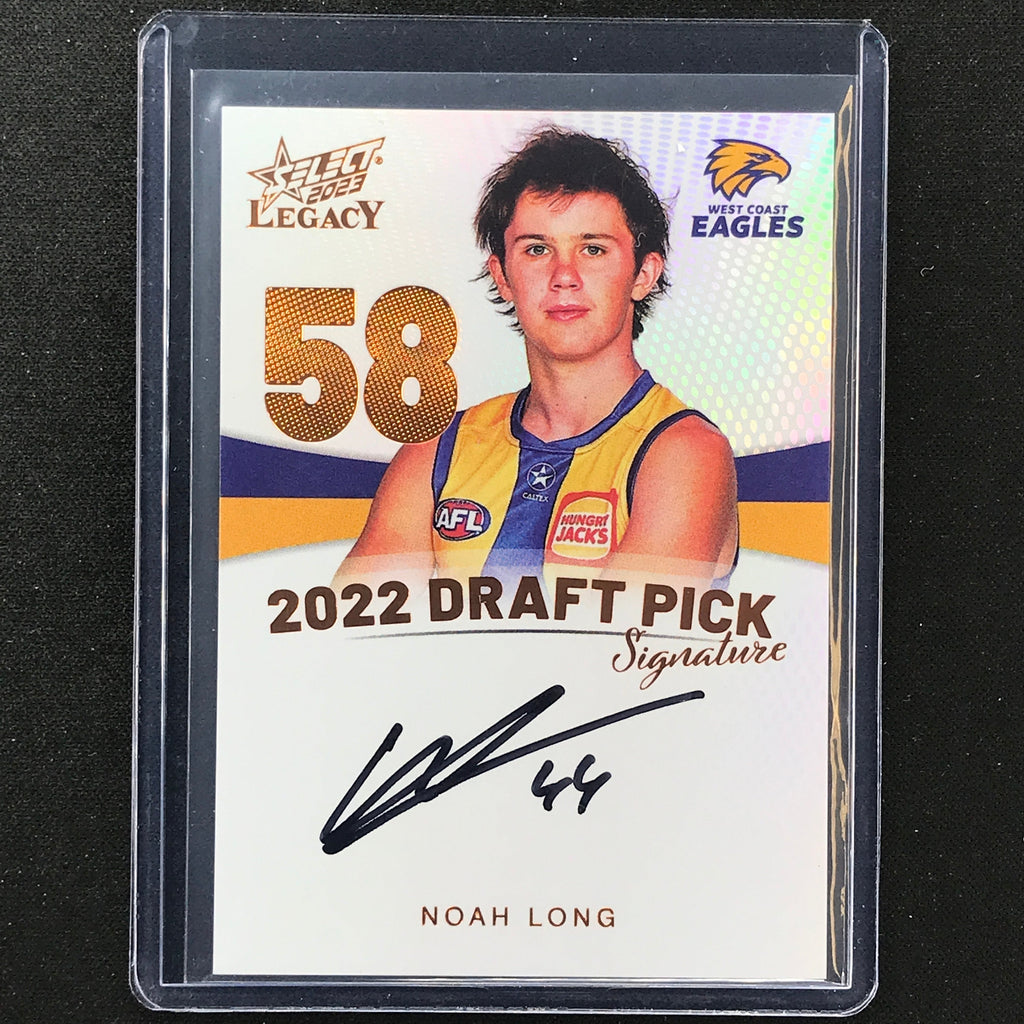 2023 Legacy Afl Noah Long 2022 Draft Pick Signature Auto Copper 34/175 ...