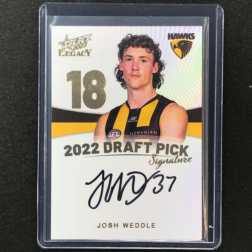 2023 Legacy Afl Josh Weddle 2022 Draft Pick Signature Auto Gold 15/90 ...