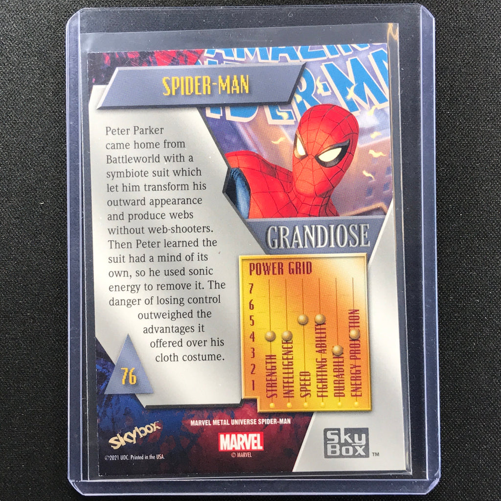 2021-2022 Marvel Spider-man Metal Universe Spider-man Grandiose No 76 ...