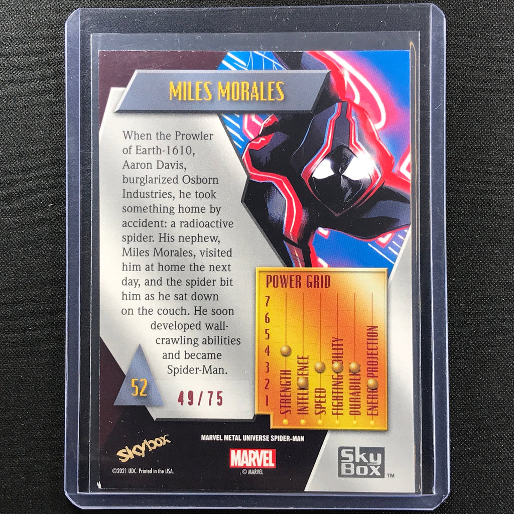2021-2022 Marvel Spider-man Metal Universe Miles Morales Light Fx Pink ...