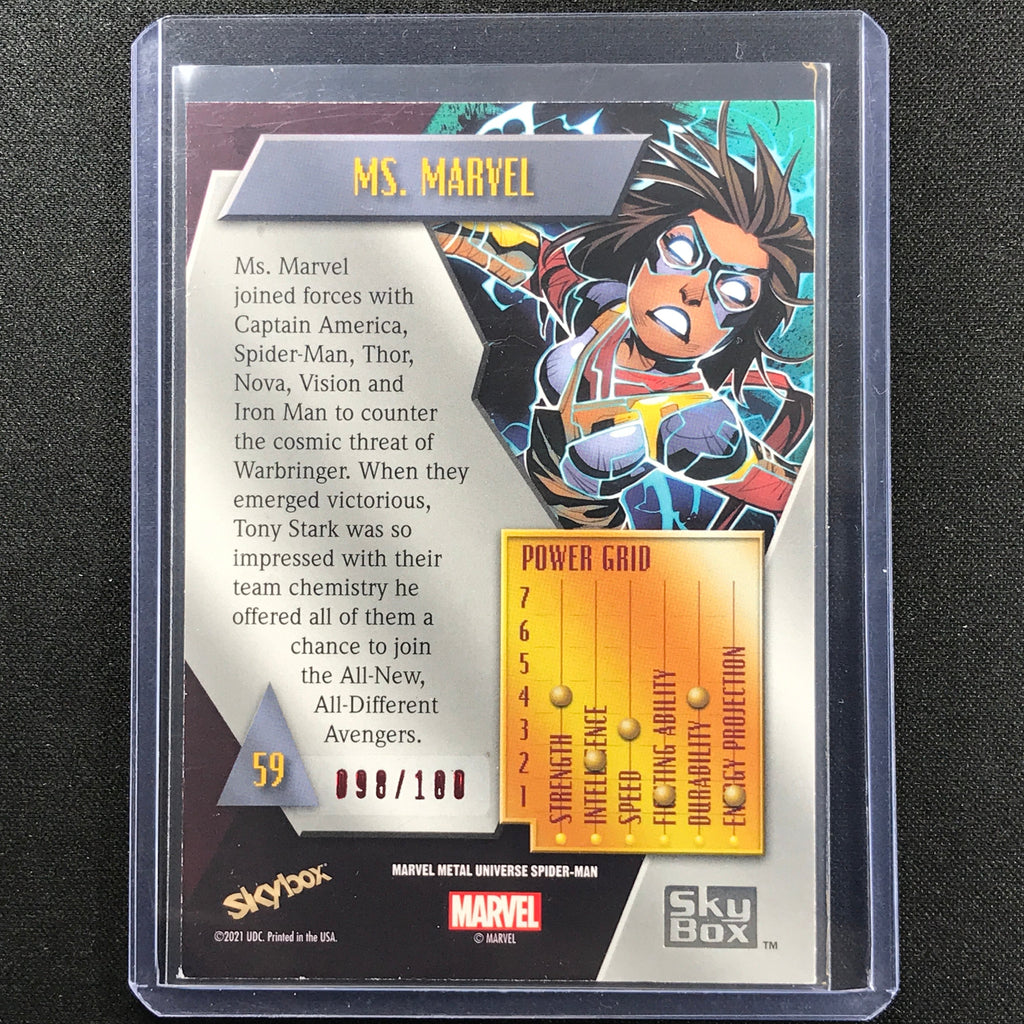 2021-2022 Marvel Spider-Man Metal Universe MS MARVEL Precious Gem PMG ...