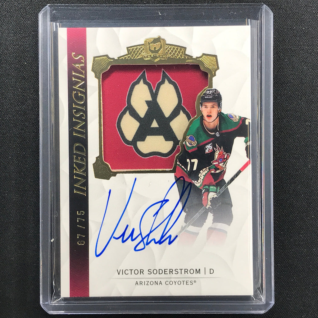 2020-21 The Cup Victor Soderstrom Inked Insignias Manufactured Relic A ...