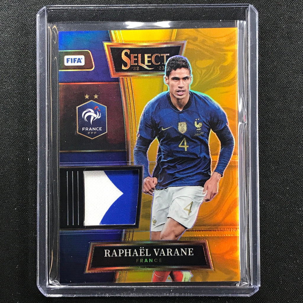 2022-23 Select Fifa Raphael Varane Swatches Jersey Relic Patch Gold Pr ...