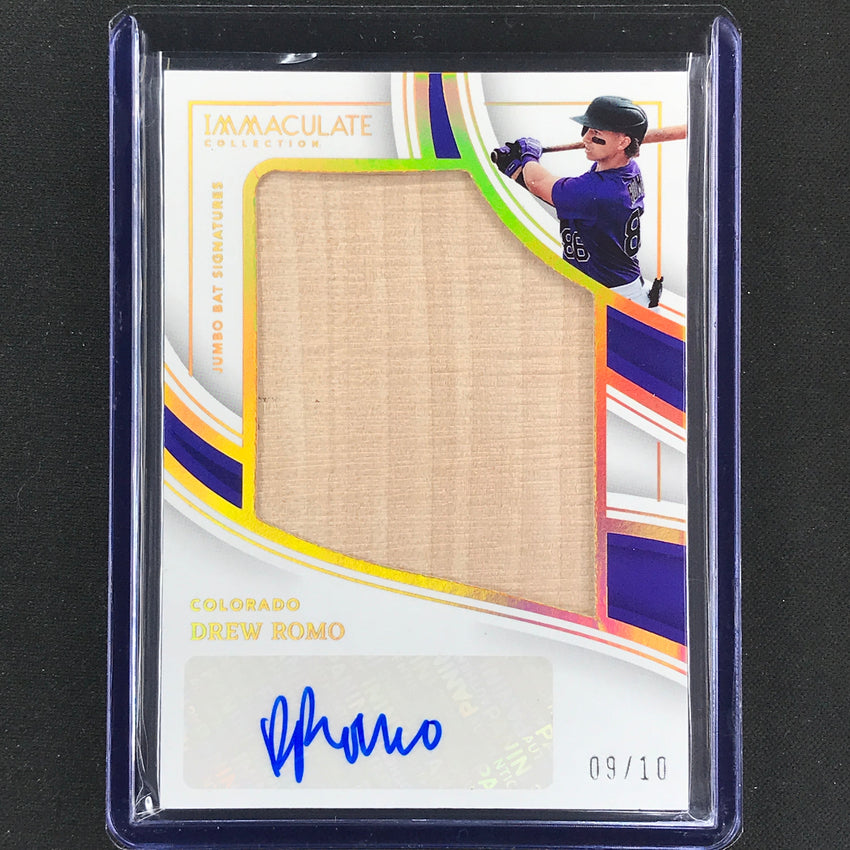 2023 Immaculate Mlb Drew Romo Jumbo Bat Signatures Relic Auto Holo Gol ...