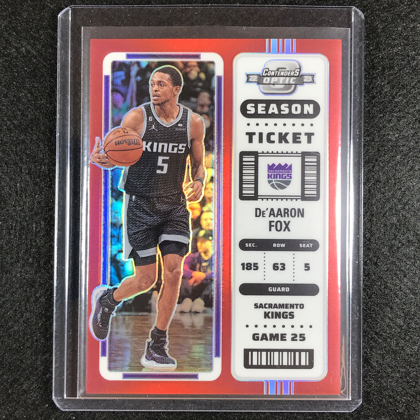 2022-23 Contenders Optic Deaaron Fox Season Ticket Red No 81 – Cherry ...
