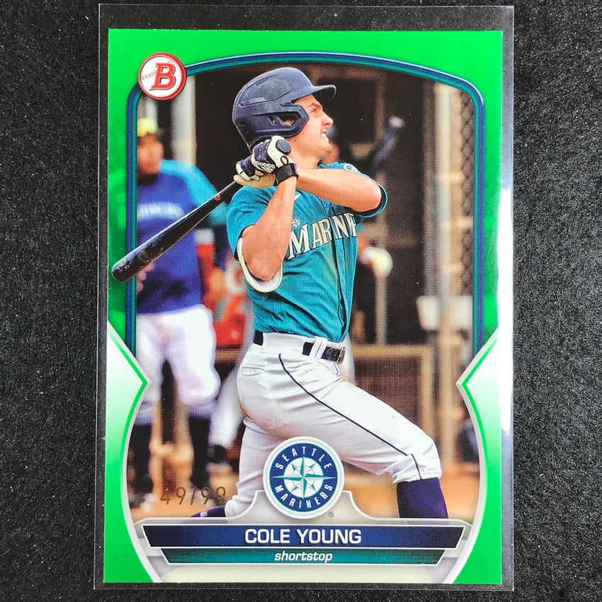 2023 Bowman Draft Mlb Cole Young Base Paper Green 49/99 – Cherry Collectables