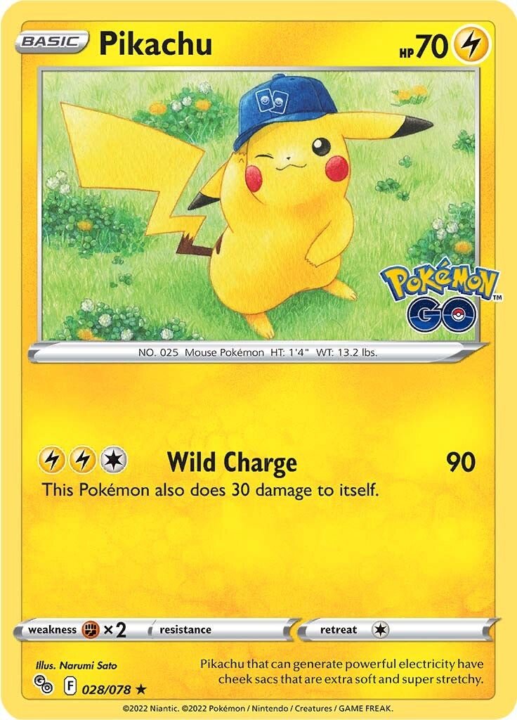 Pikachu - 028/078 - Holo Rare Pokemon Go – Cherry Collectables