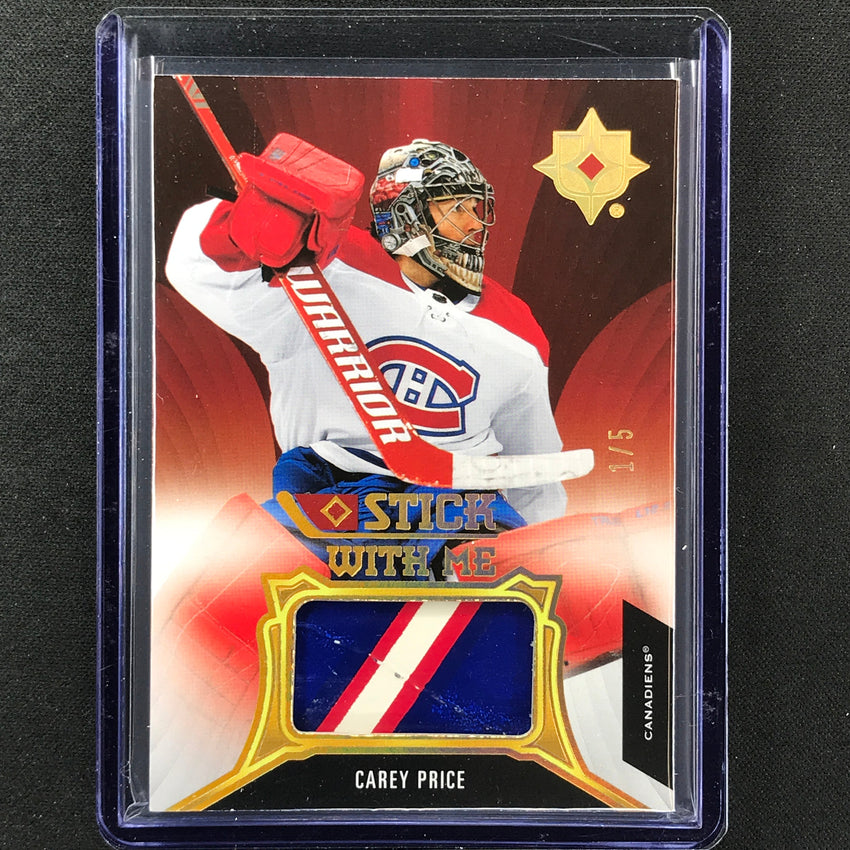 2021-22 Ultimate Collection CAREY PRICE Stick With Me Patch Gold 1/5 ...