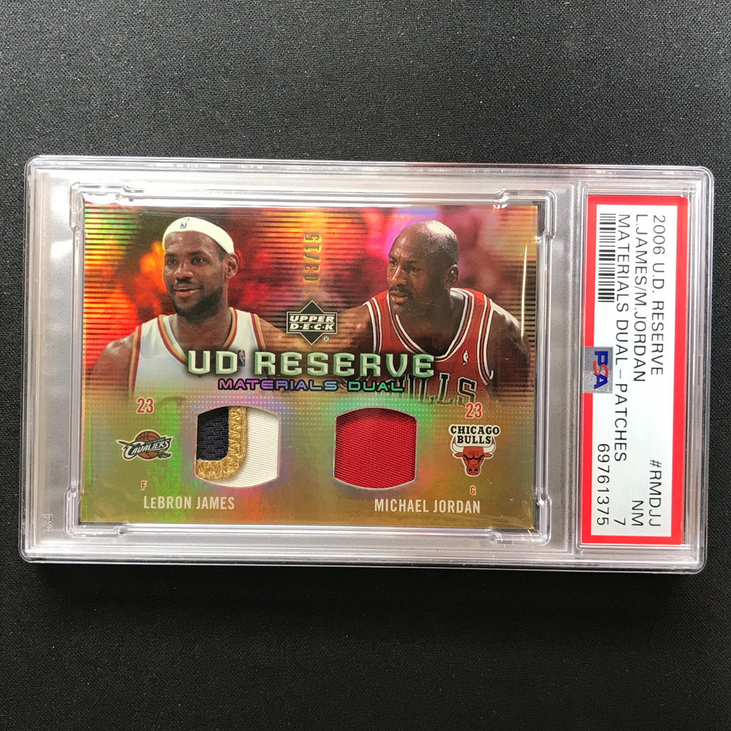 2006-07 Reserve Lebron James Michael Jordan Dual Patches 3/15 Psa 7 37 ...