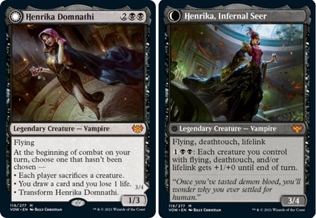 Foil Henrika Domnathi // Henrika Infernal Seer - 119/277 - Mythic Crim ...