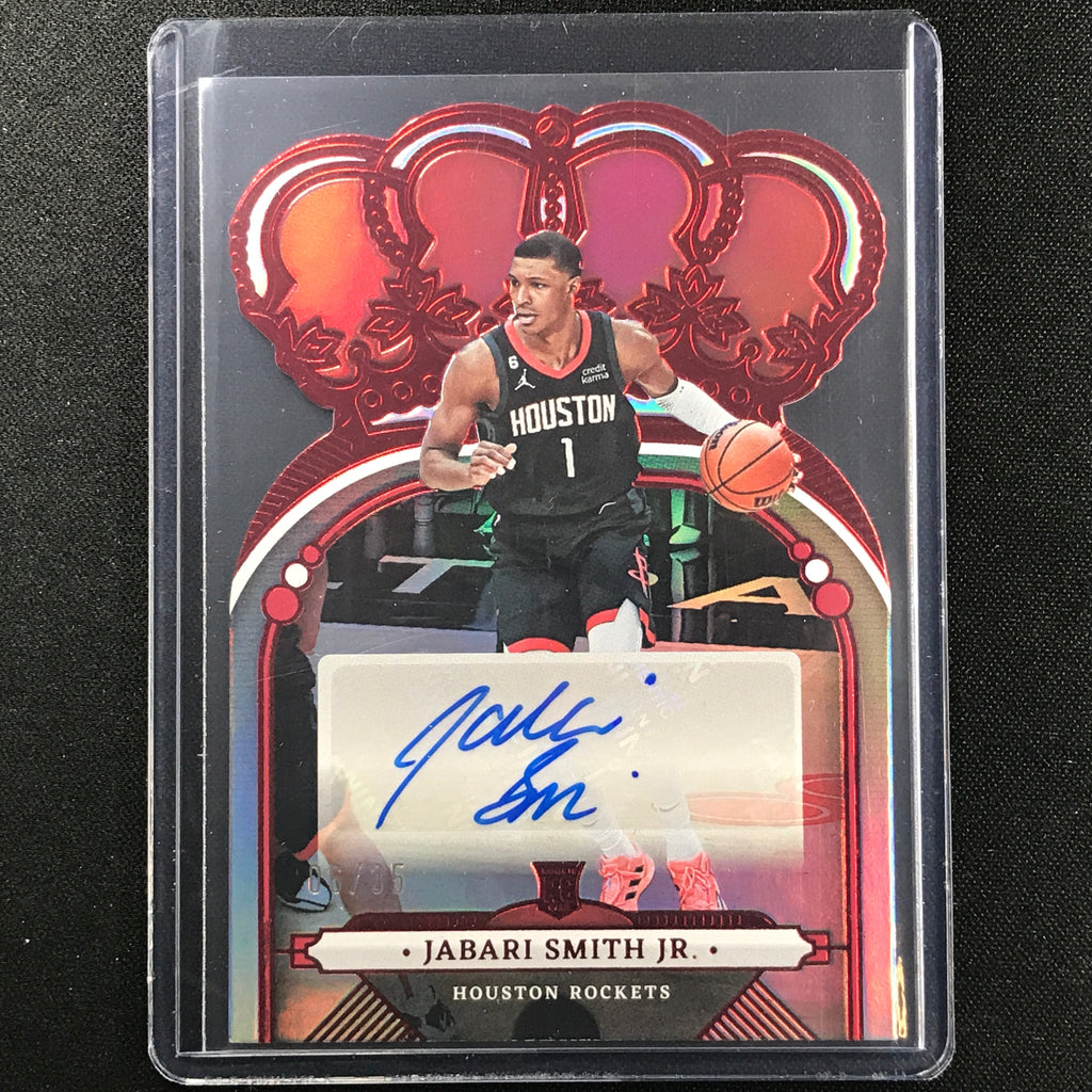 2022-23 Crown Royale Jabari Smith Jr. Rookie Crown Auto Die-cut Red 6 ...