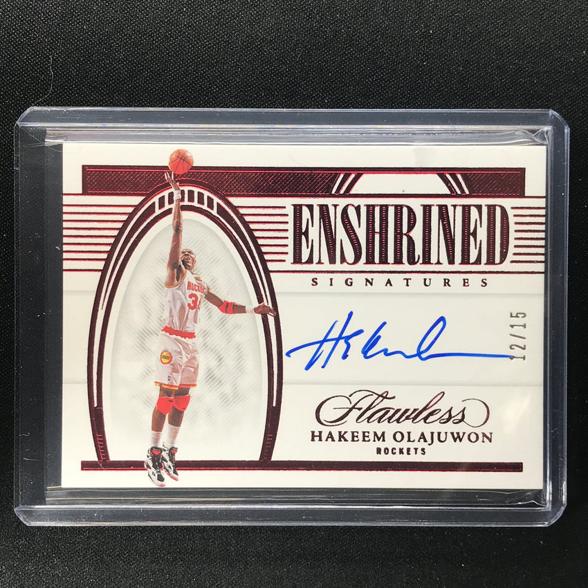 2021-22 Flawless Hakeem Olajuwon Enshrined Signatures Auto Ruby Red 12 ...