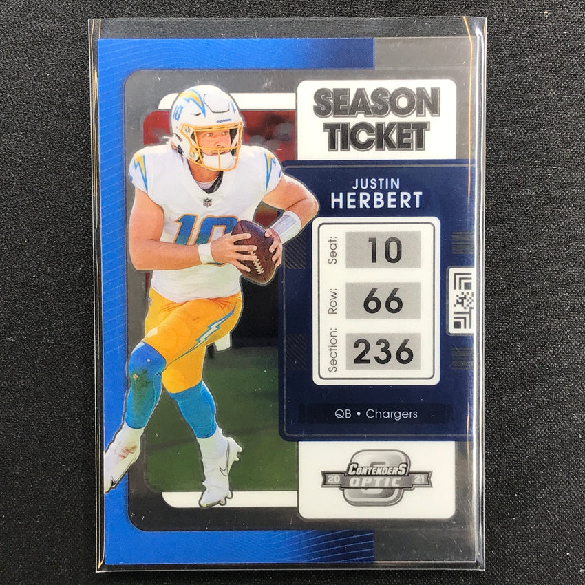 2021 Contenders Optic JUSTIN HERBERT Season Ticket Base #2 – Cherry ...