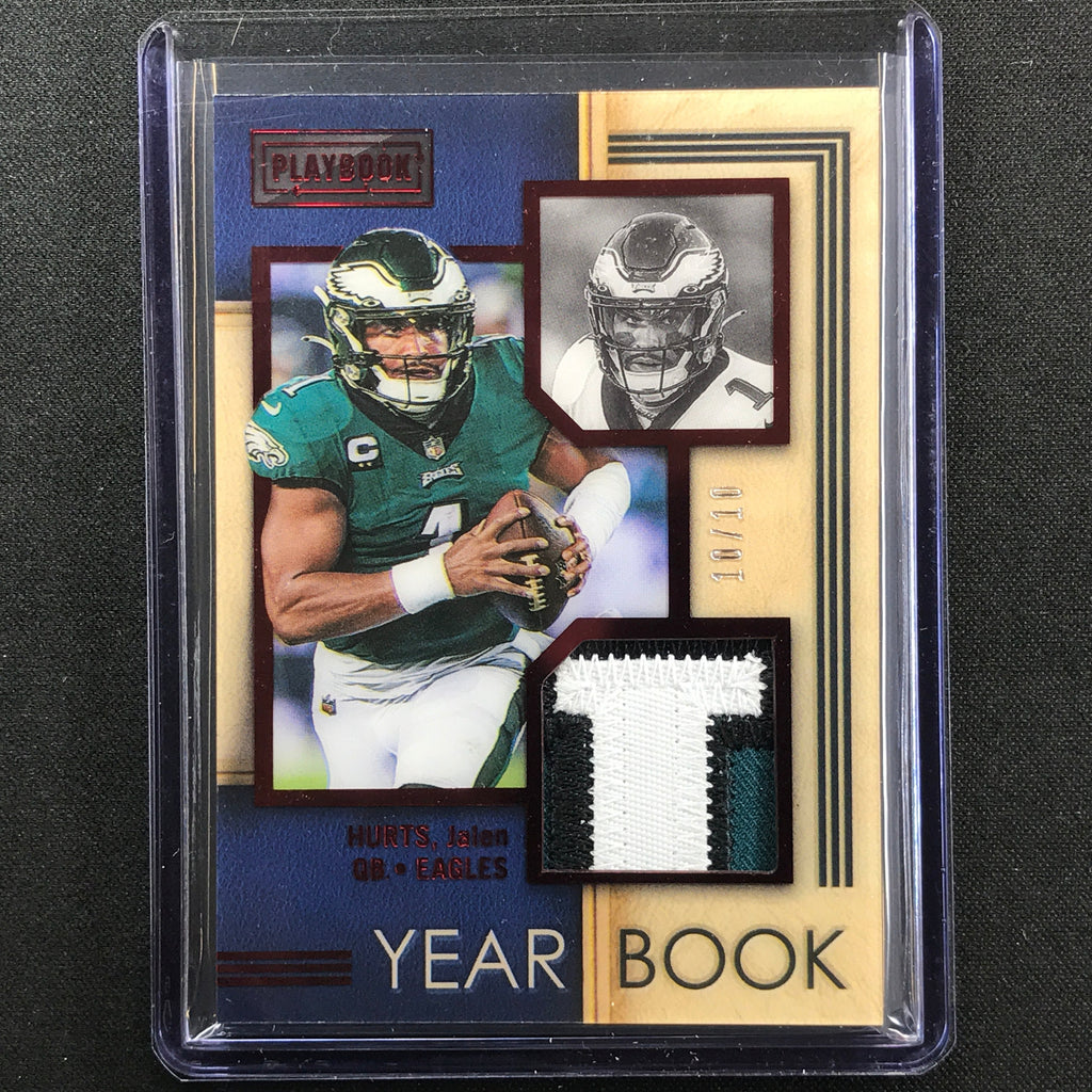 2022 Playbook Jalen Hurts Yearbook Swatches Jersey Patch Red 10/10 ...