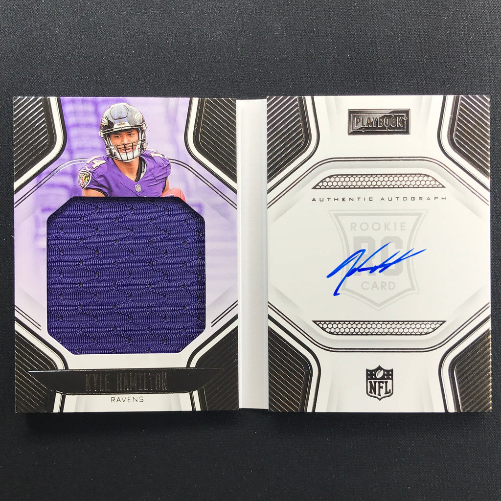 2022 Playbook KYLE HAMILTON Rookie Playbook Jersey Auto Booklet Silver ...