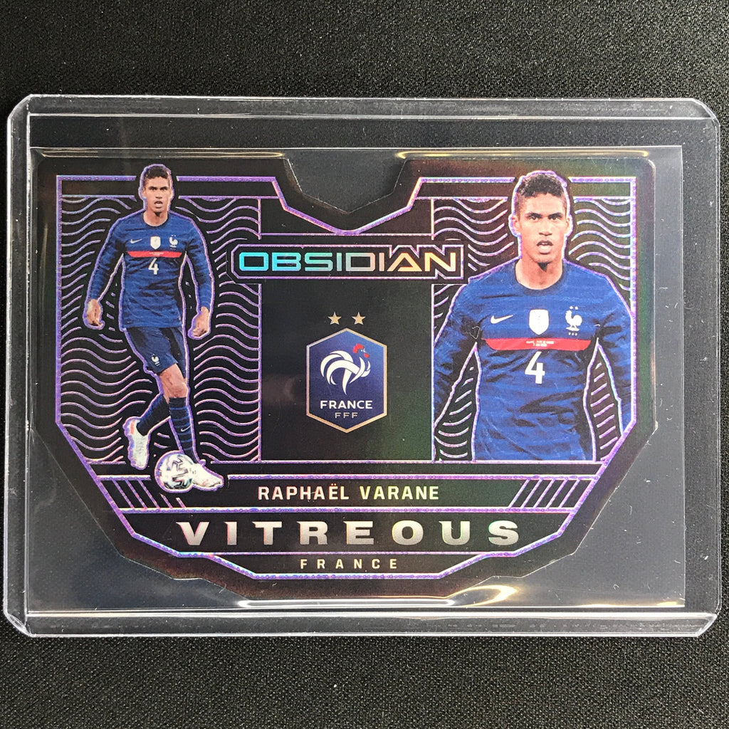 2021-22 Obsidian Raphael Varane Vitreous Electric Etch Purple Die-cut ...