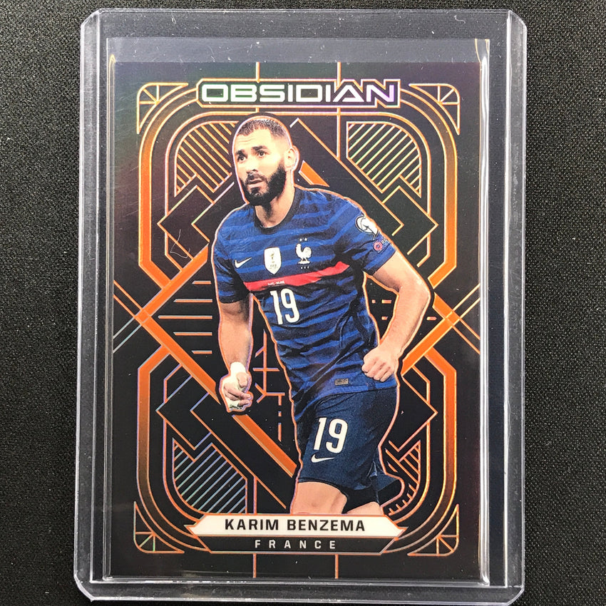 2021-22 Obsidian Karim Benzema Electric Etch Orange 16/25 – Cherry Collectables