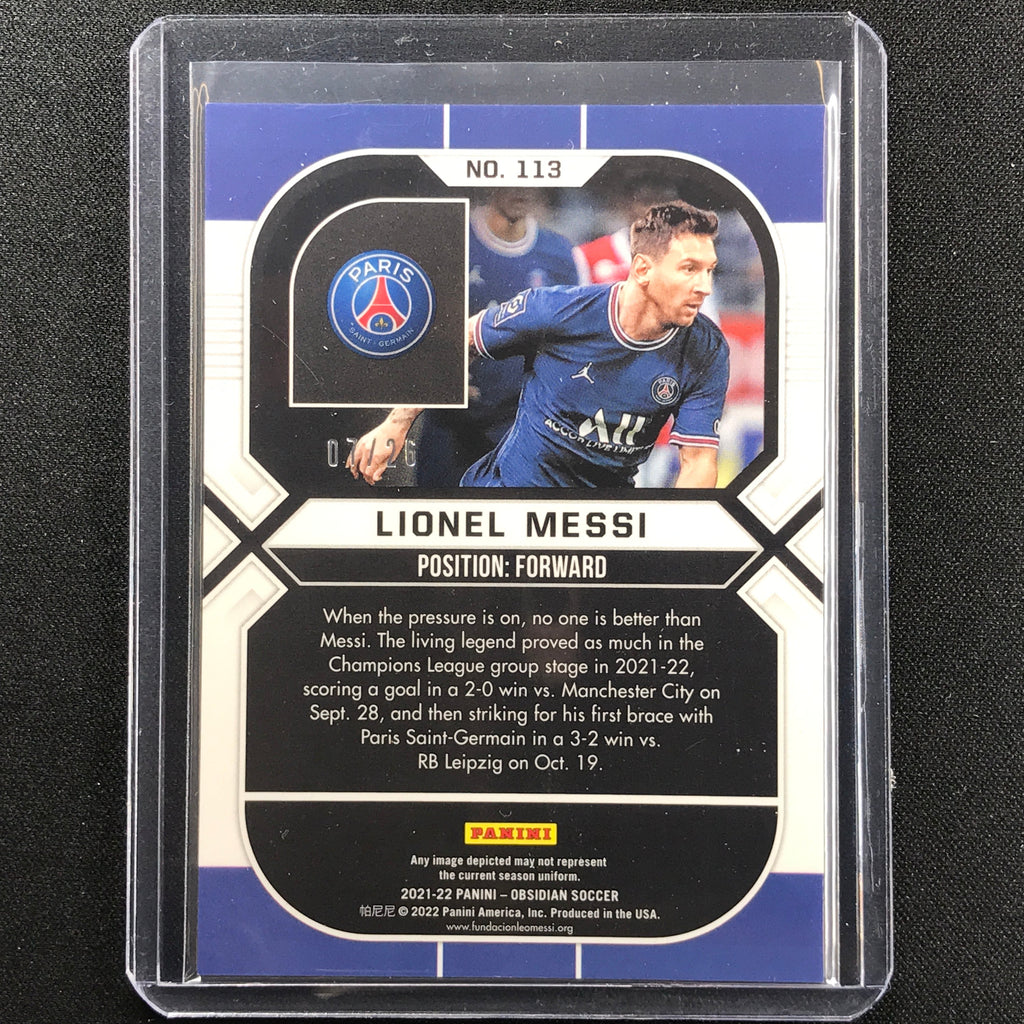 2021-22 Obsidian Lionel Messi Electric Etch Red Pulsar 7/26 – Cherry ...