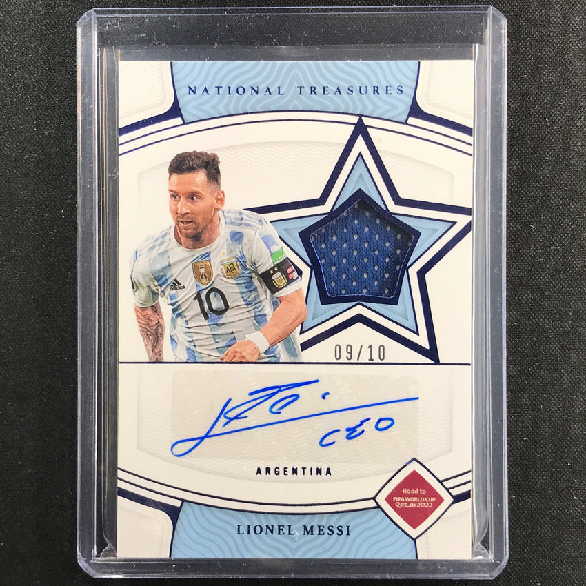 2022 National Treasures World Cup Qatar Lionel Messi Patch Auto 9/10 G ...