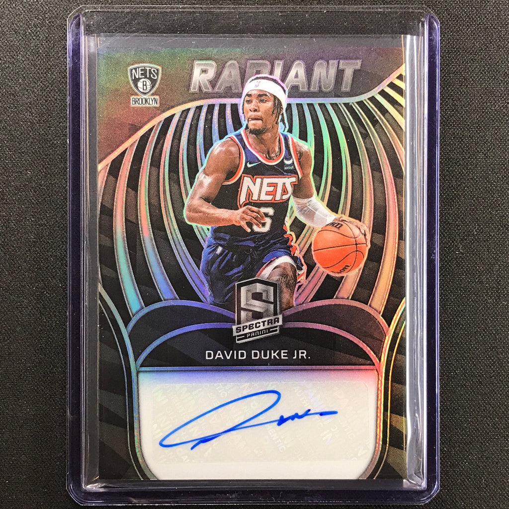 2021-22 Spectra David Duke Jr. Radiant Signatures Auto Silver 10/99 ...
