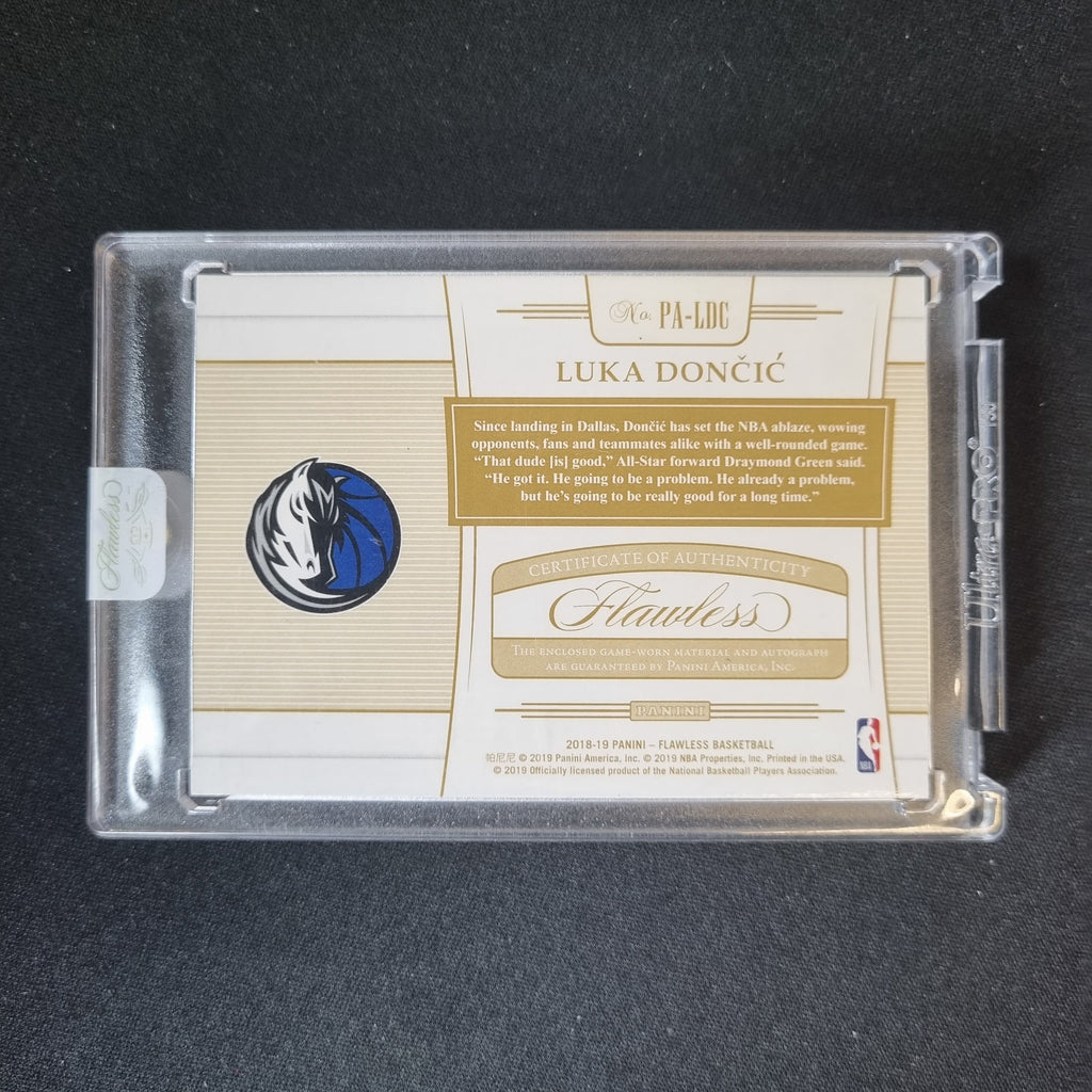2018-19 Flawless Luka Doncic Rookie Patch Auto Silver 4/25 Encased ...