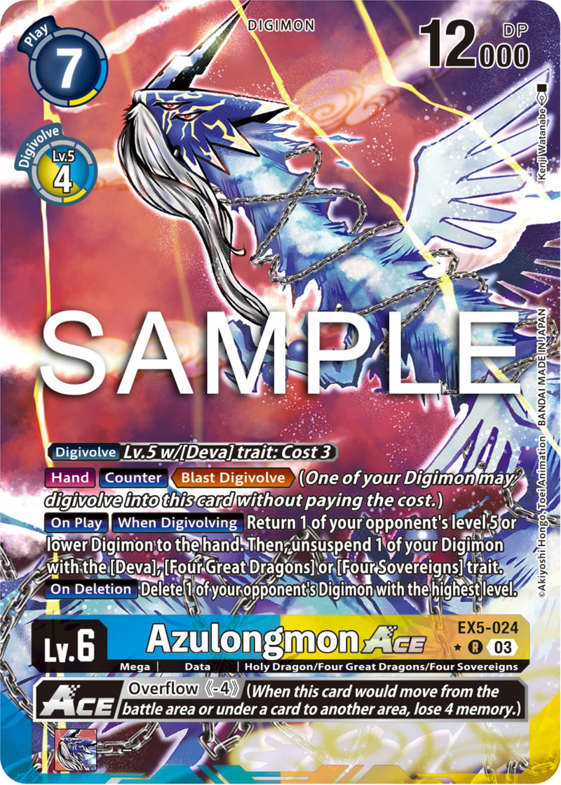 Alternate Art Azulongmon Ace Ex5-024 R - Ex05 Animal Colosseum – Cherry Collectables