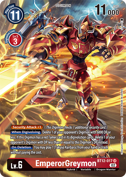 Alternate Art Emperorgreymon Bt12-017 - Sr Bt12 Across Time – Cherry ...