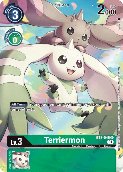 Terriermon Bt3-046 Alternate Art - Bt06 Digimon 1 Year Anniversary Pro ...