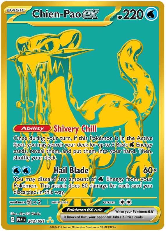 242/091 - Chien-Pao ex - Gold Secret Paldean Fates – Cherry Collectables