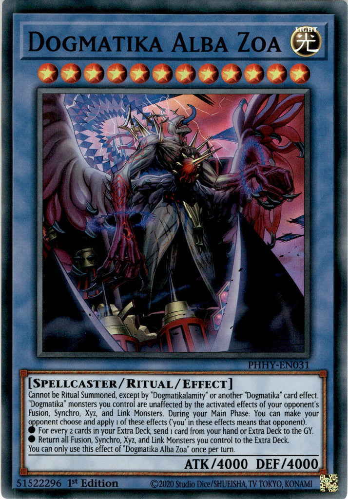 Dogmatika Alba Zoa - Phhy-en031 - Super Rare 1st Edition – Cherry ...