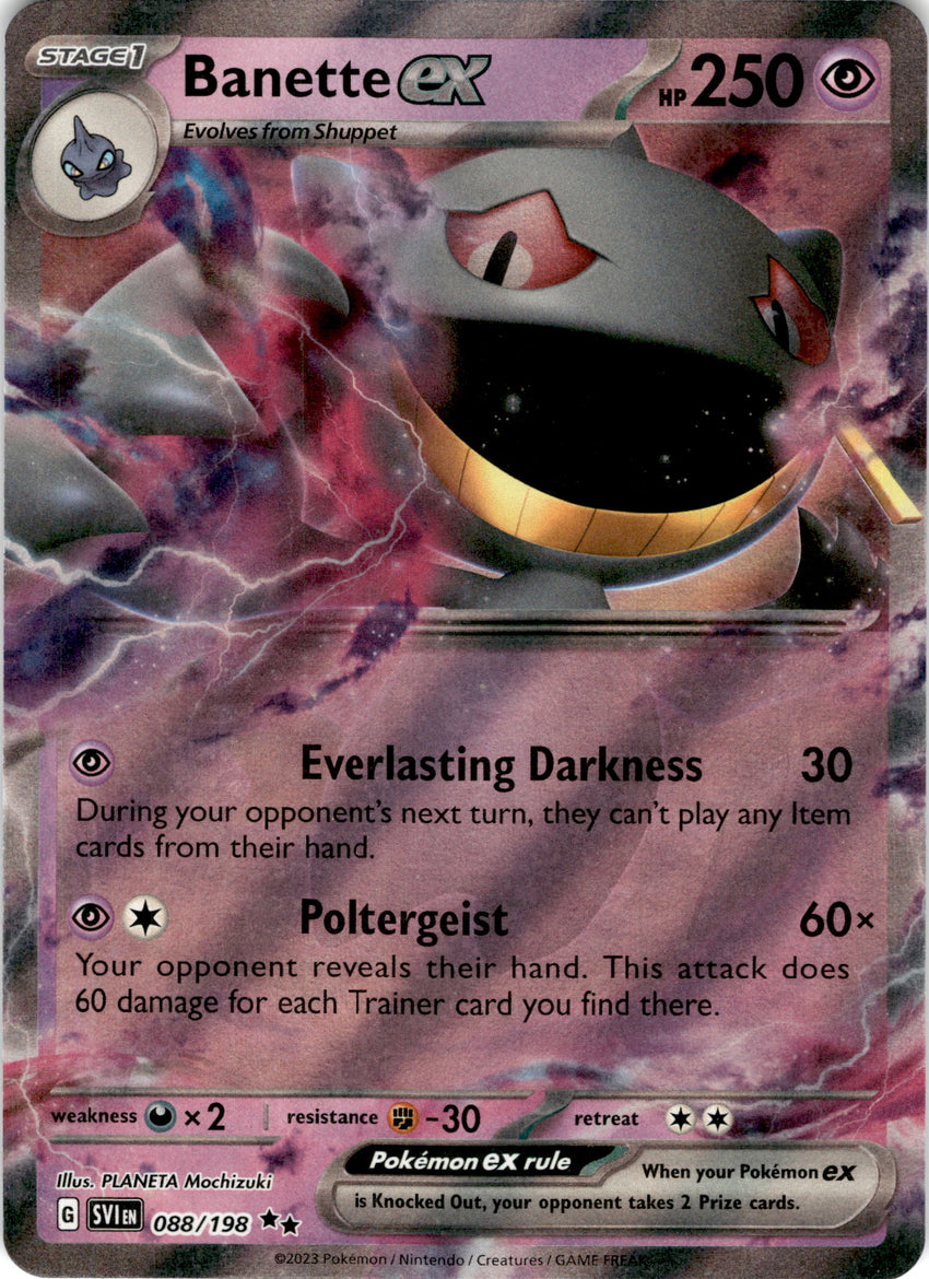 Banette EX - 088/198 - Ultra Rare Scarlet And Violet Base Set – Cherry ...